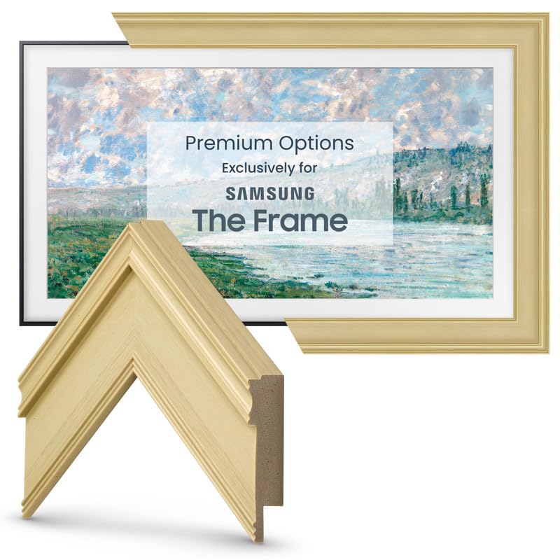 Frame My TV Deco TV Frames - Antique White Smart Frame Compatible ONLY with Samsung The Frame TV (32", Fits 2021-2024 Frame TV)