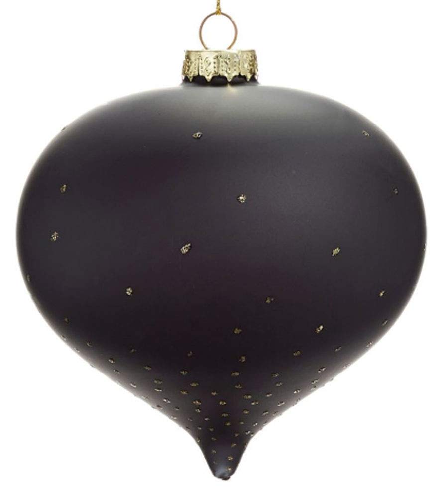 Glucksteinhome It's Magic Black and Goldtone Onion Ornament