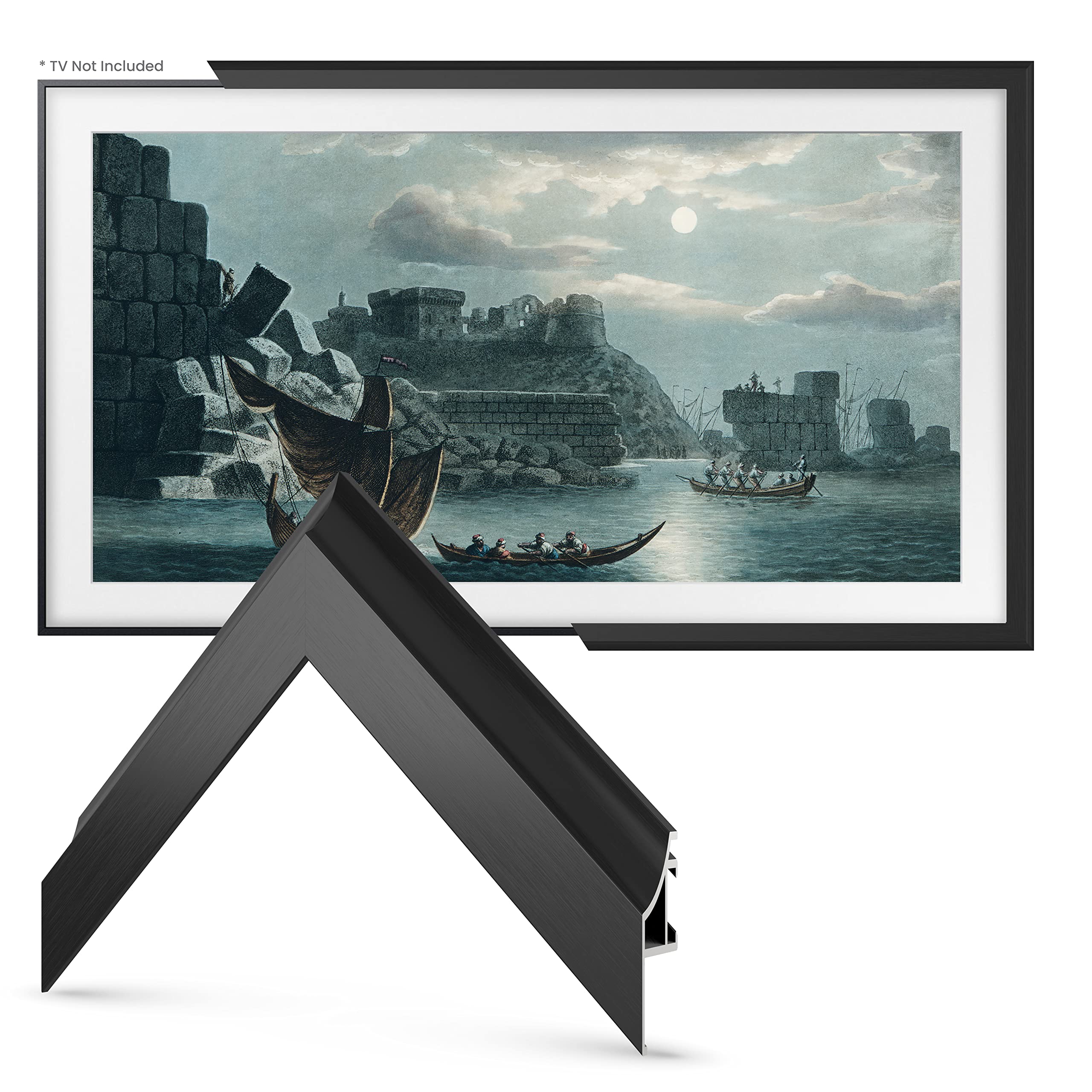 Frame My TV Deco TV Frames Alloy Scoop - Anodized Black Bezel Compatible ONLY with Samsung The Frame TV (32", Fits 2021-2024 Frame TV)