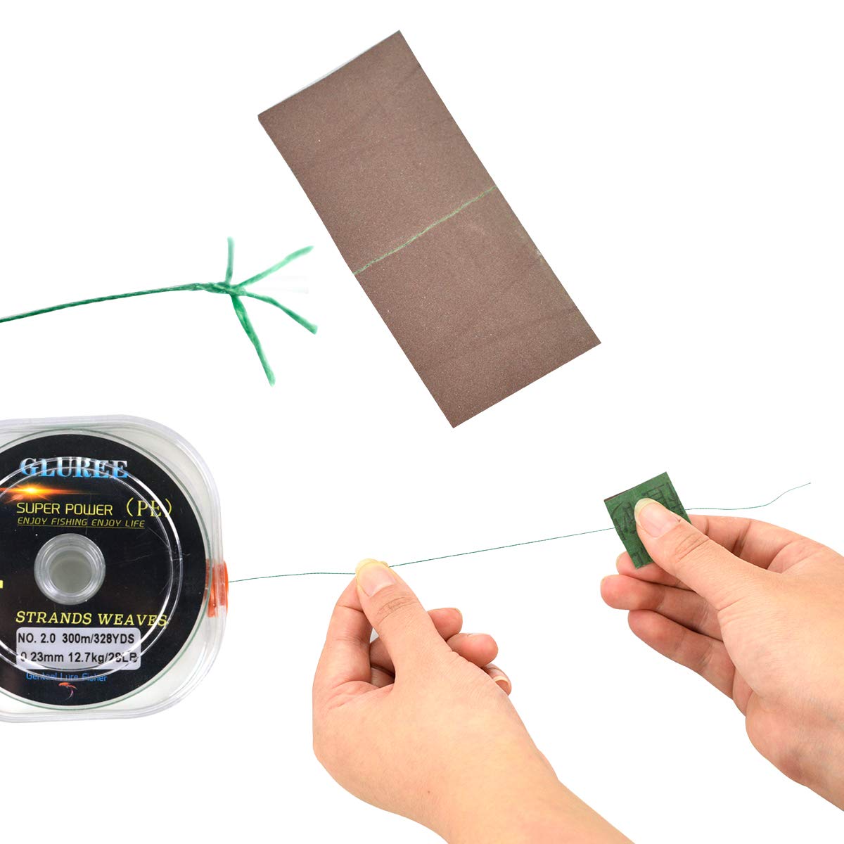 GLUREE 4 Stands Braided Fishing Line with Line Outlet Box (Multicolor Green, 0.6(12.0LB-0.0047in)-328Yds)