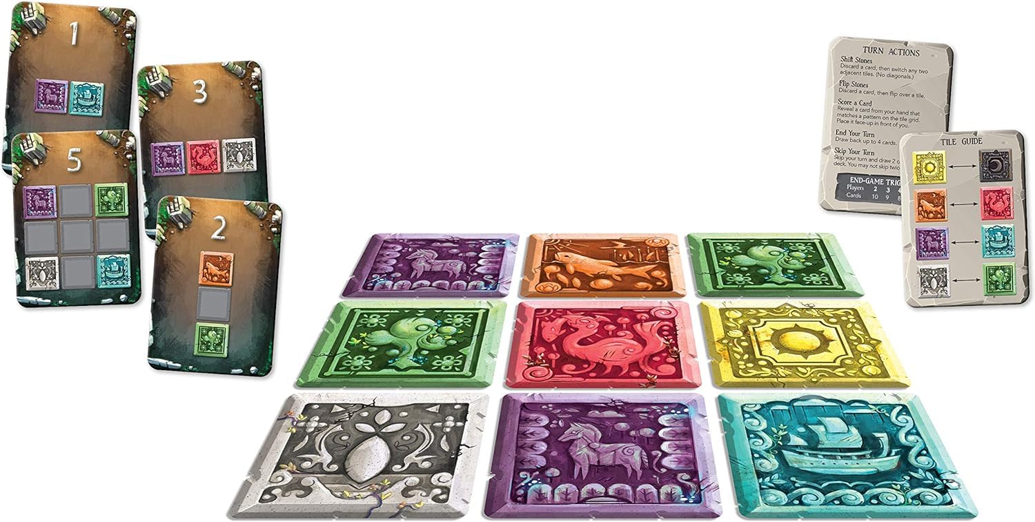Gamewright - Shifting Stones β A Visual, Decision-Making Family Strategy Game of Tiles, Cards, and Tactics, 8 years +