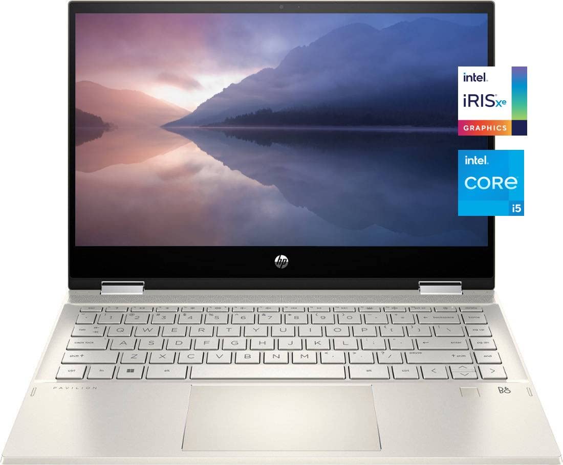 HP Pavilion 2-in-1 Convertible Laptop, 14-inch FHD Touchscreen, Intel Core i5-1135G7, Fingerprint Reader, Bang & Olufsen Dual Speakers, Windows 11 (64GB RAM | 2TB PCIe SSD)
