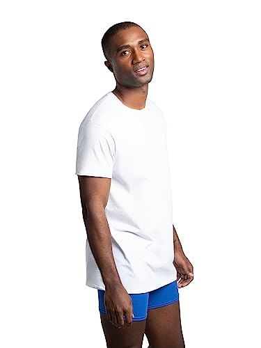 Fruit of the Loom Men's Stay Tucked Crew T-Shirt - Small - White (Pack of 6)