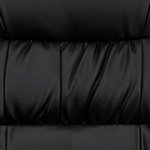 Flash Furniture Haeger Black LeatherSoft Executive Side Reception Chair with Titanium Gray Powder Coated Frame