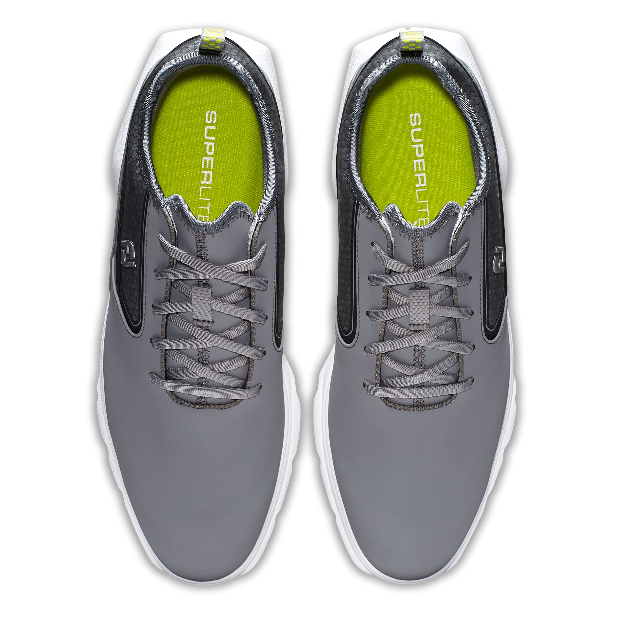 FootJoy Men's Superlites XP Golf Shoe, Grey/Lime, 12 Wide