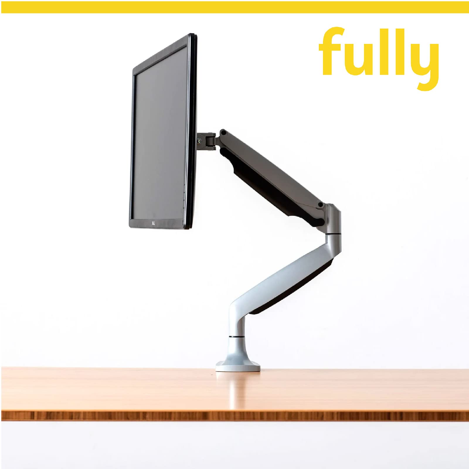 Fully Jarvis Monitor Mounting Arm - fits up to 32" Computer Display (Single, Black)