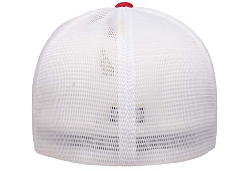 Flexfit Men's 360 Omnimesh Cap, Red/White, L/X-Large