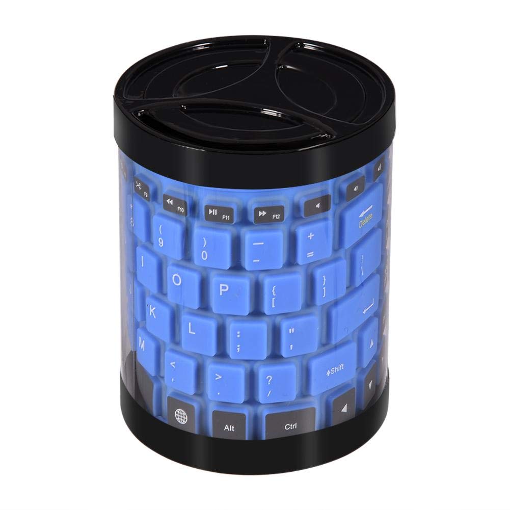 FOSA Portable Waterproof Mini Bluetooth Keyboard Foldable for Laptop/PC/Phone(Blue)
