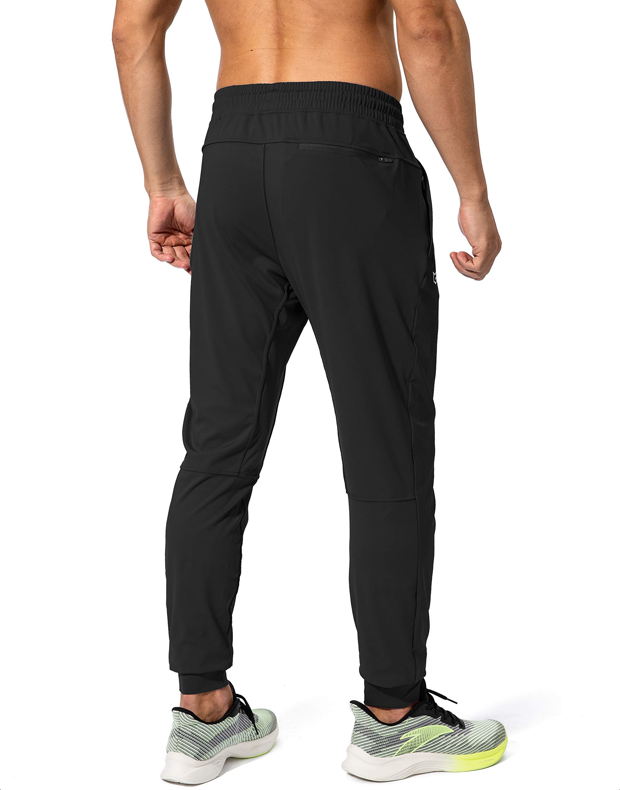 G Gradual Men's Sweatpants with Zipper Pockets Athletic Pants Traning Track Pants Joggers for Men Soccer, Running, Workout(Black,XL)