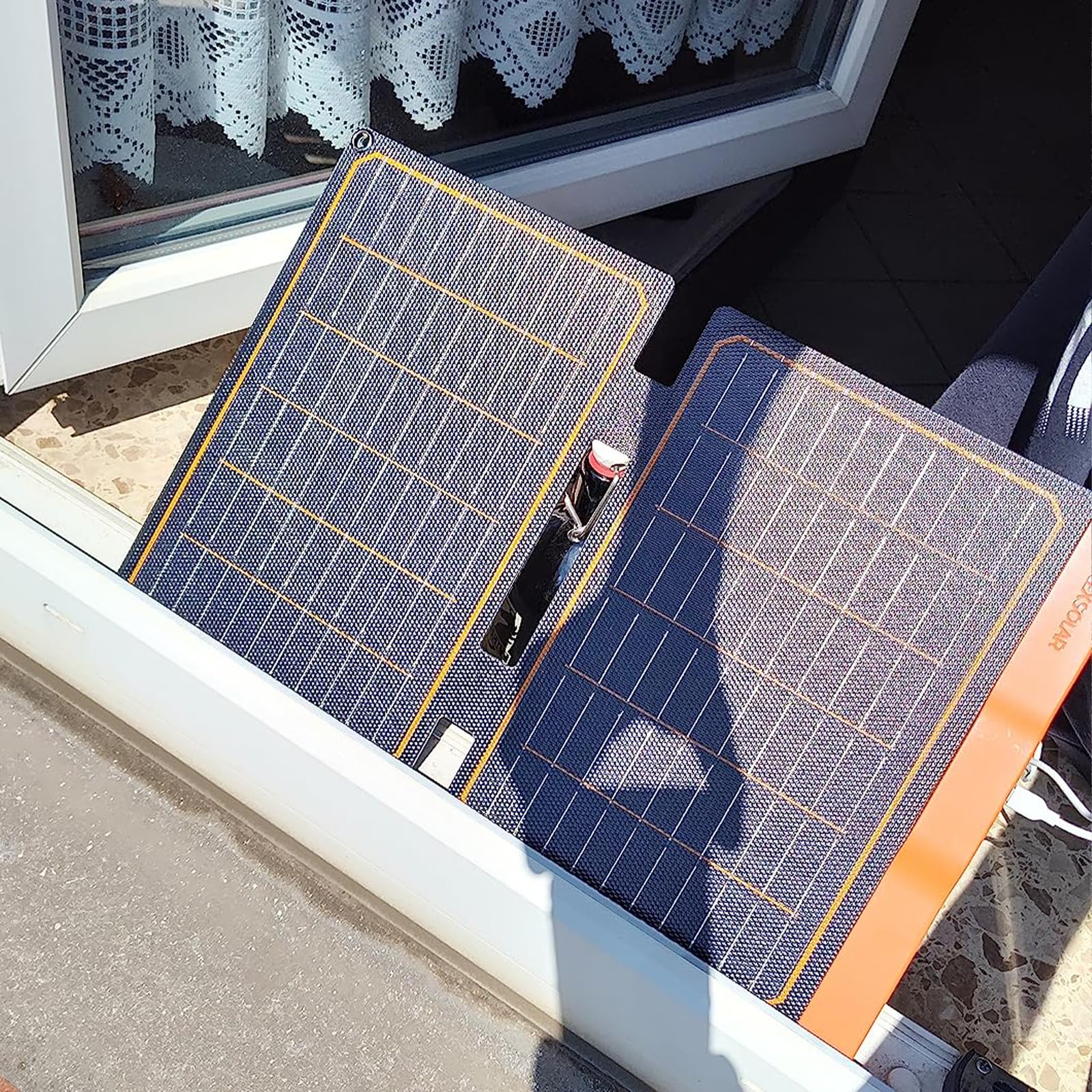 FlexSolar 20W Portable Solar Panel, High-Efficiency Monocrystalline PV Module Power Charger with Dual USB Ports for Phones, Tablets, Power Bank, Camera and Other Off-Grid Applications
