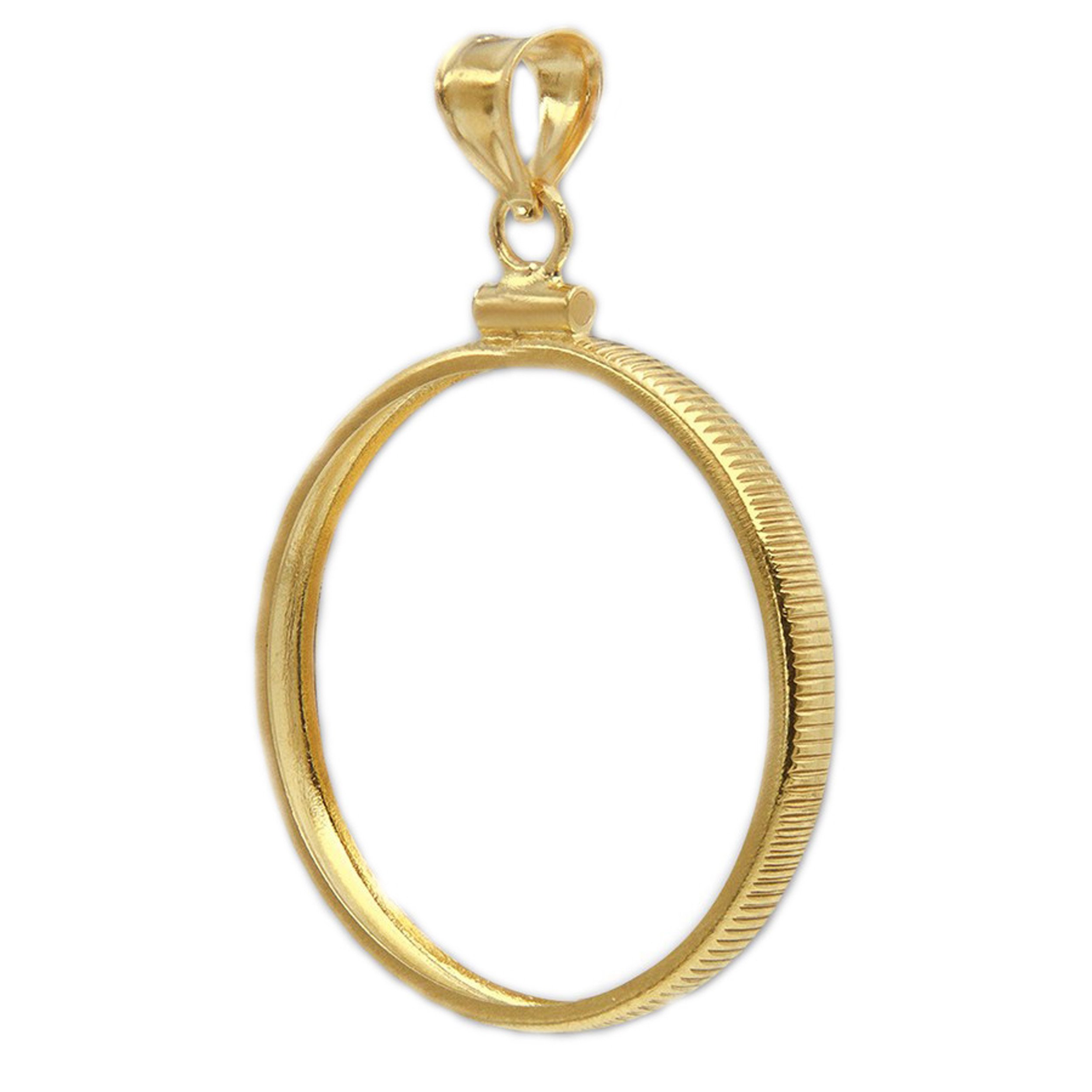 Flintski Jewelry 200 Lire 14k Gold 200 Lire Coin Edge Coin Bezel Frame Mount Pendant