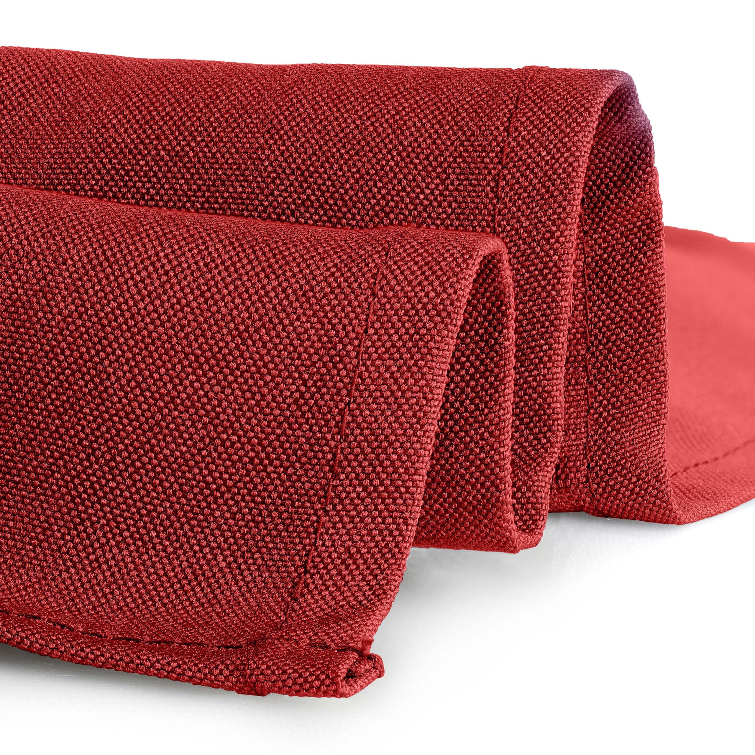 Gee Di Moda Cloth Napkins - 17 x 17 Inch Red Dinner Napkins - Set of 12 Soft & Absorbent Washable Fabric Cloth Table Napkins with Hemmed Edges for Hotel Restaurant, Holiday Parties & Wedding