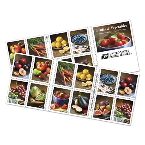 Fruit and Vegetables Postage Stamps Booklet of 20
