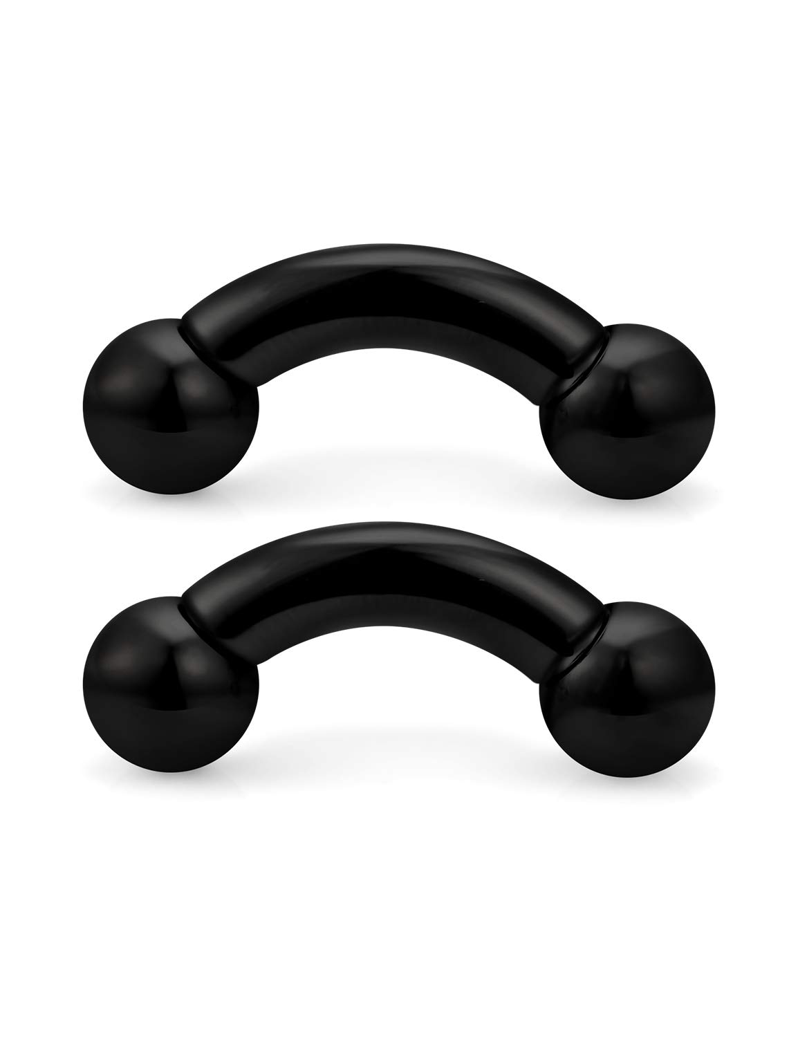 Ftovosyo PA Rings 316L Surgical Steel Internally Threaded Bent Curved Barbell for Women Men CR Ear Gauges Earrings 8G 12mm 1 Pair, Color Black