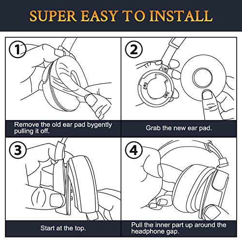 SOULWIT 50mm Ear Pads Cushions Replacement for Sennheiser PX80/PX100/PX100II/PX200, PC30/PC36/PC130/PC131/PC140/PC145, PMX100/PMX200, PXC150/PXC250/PXC300, SC30/SC60/SC75/SC230/SC260/SC630/SC660/SC665