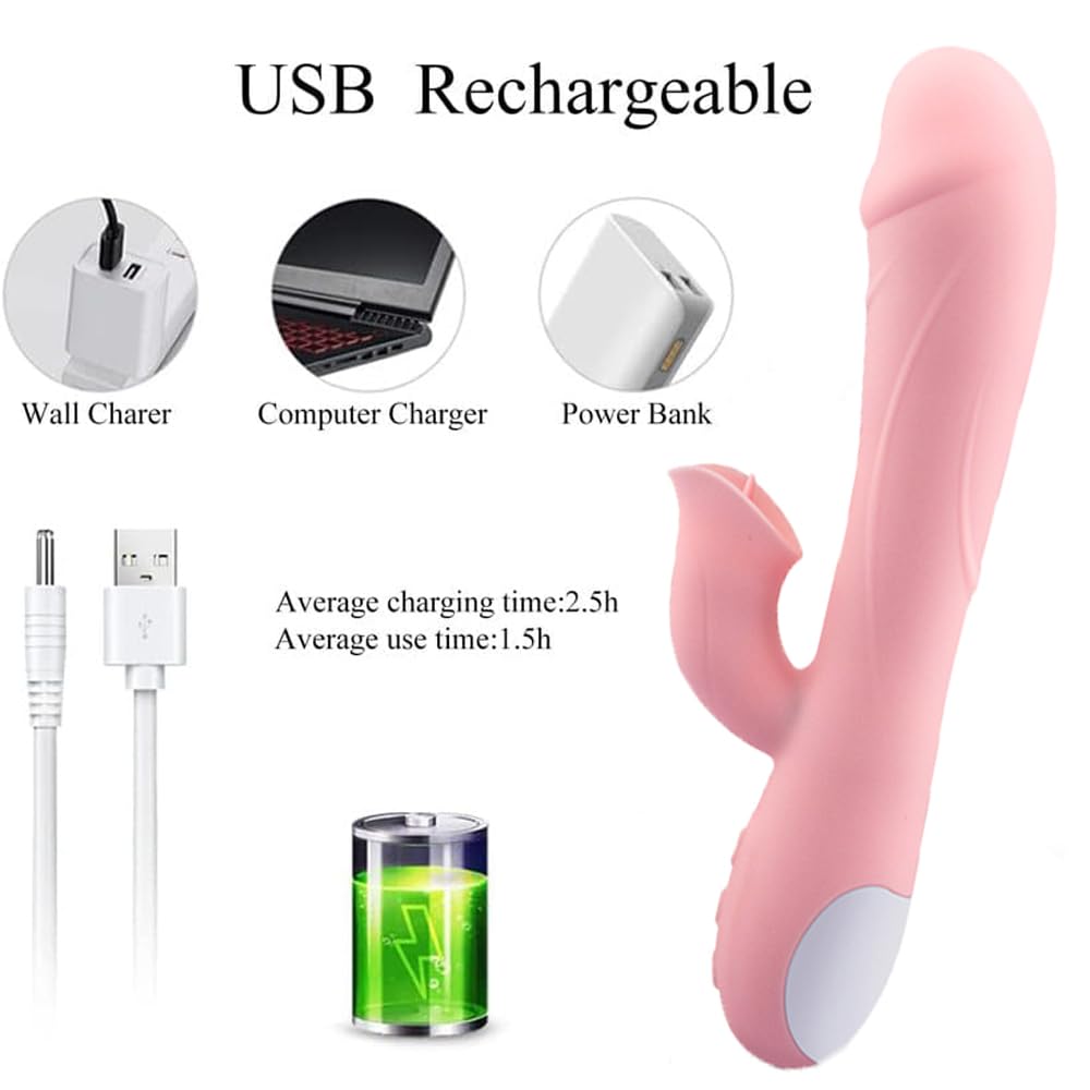 G Spot Rabbit Vibrator Sex Toys for Clitoris Stimulation Thrusting Dildo Vibrator with 7 Powerful Vibrations Stimulator for Women