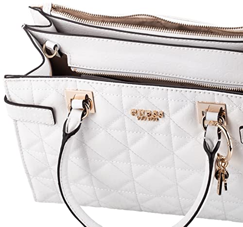 GUESS womens Malia Society Satchel, White, one size US