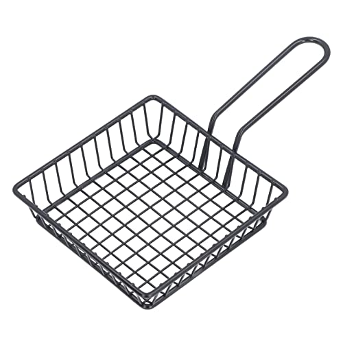 Fryer Basket, Food Grade French Fry Frying Strainer with Handle for Restaurant Home Short (Rectangle) (Color : Square)