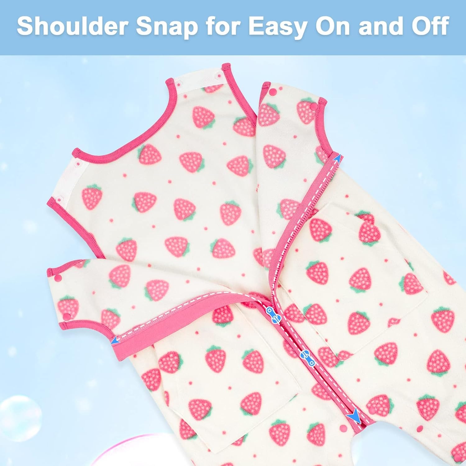 MOEMOE BABY Toddler Sleeping Sack Fleece Sleep Sack with Feet 1.0 Tog Sleep Sack with Legs Sleeveless Wearable Blanket Baby
