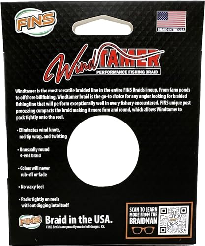 Fins Spectra 500-Yards Windtamer Fishing Line, Pink, 30-Pound