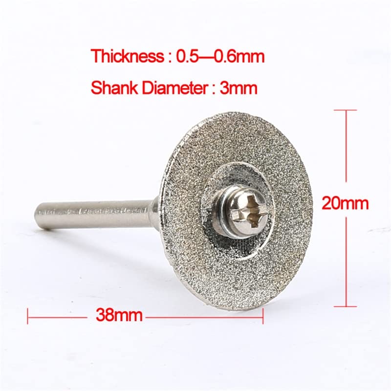 GatherTOOL 12pcs/24pcs Diamond Discs + Arbor Shaft Set 20mm Thin Grinding Slice Mini Cutoff Wheel Refine Jewelry Making Craft Rotary Tools (Color : 12pcs Set)