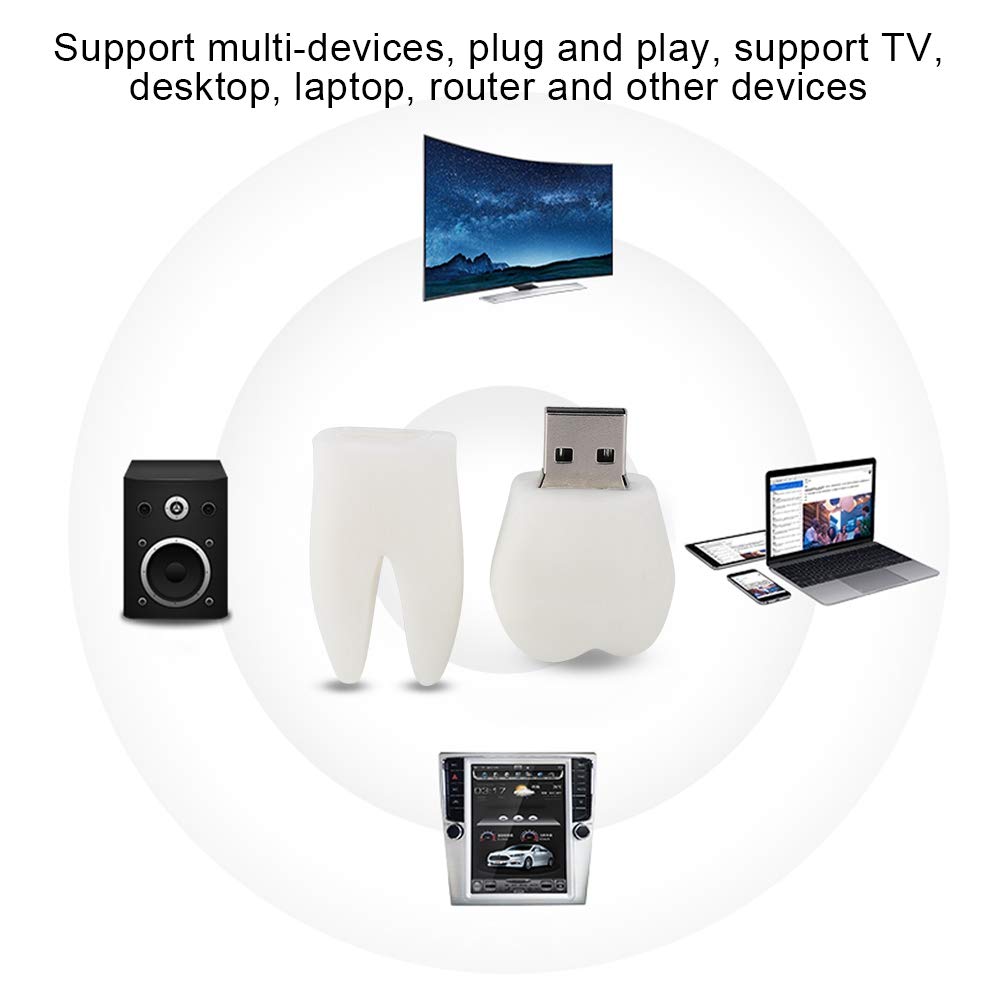 Furnoor Tooth Shape USB Storage, Tooth Shape Flash Drives Storage USB 2.0 Interface U Disk Memory Stick 16G Drive Storage