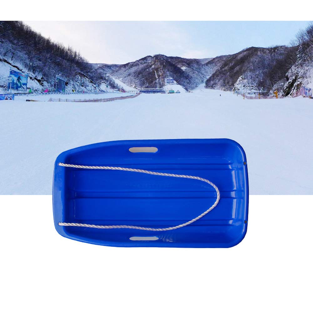 GREENWISH Downhill Sprinter with 2 Handles Pull Ropes - Heavy Duty Toboggan Snow Sled - Portable Plastic Unisex Pull Sled Sand Grass Skiing Fun Snowboard for Kids and Adult