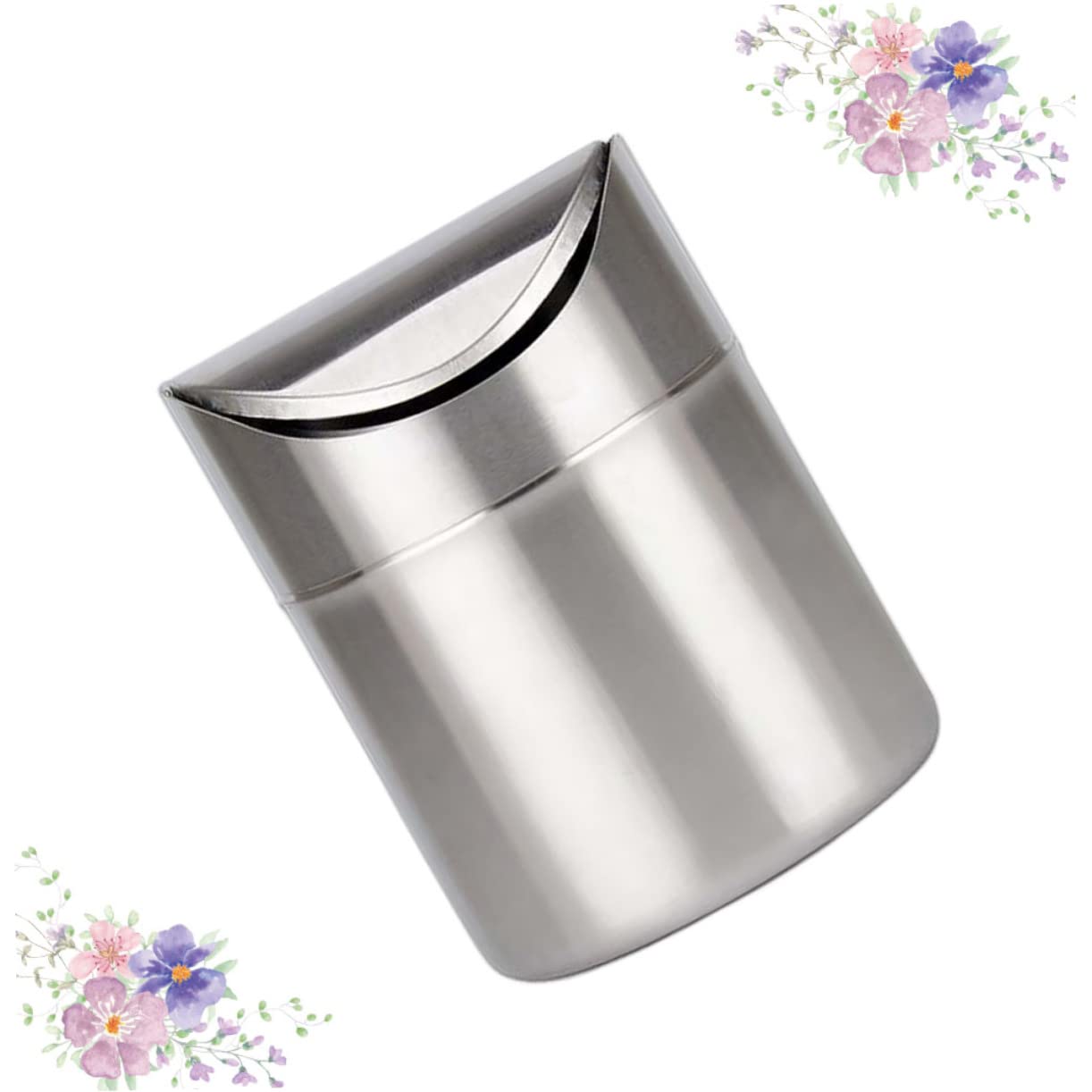 GATHINESS Table countertop Trash cans Mini Tiny Trash Stainless Steel Trash can Metal Trash can with lid Outdoor Trash can Office Table Trash can Desktop Trash with Cover Recycle Office