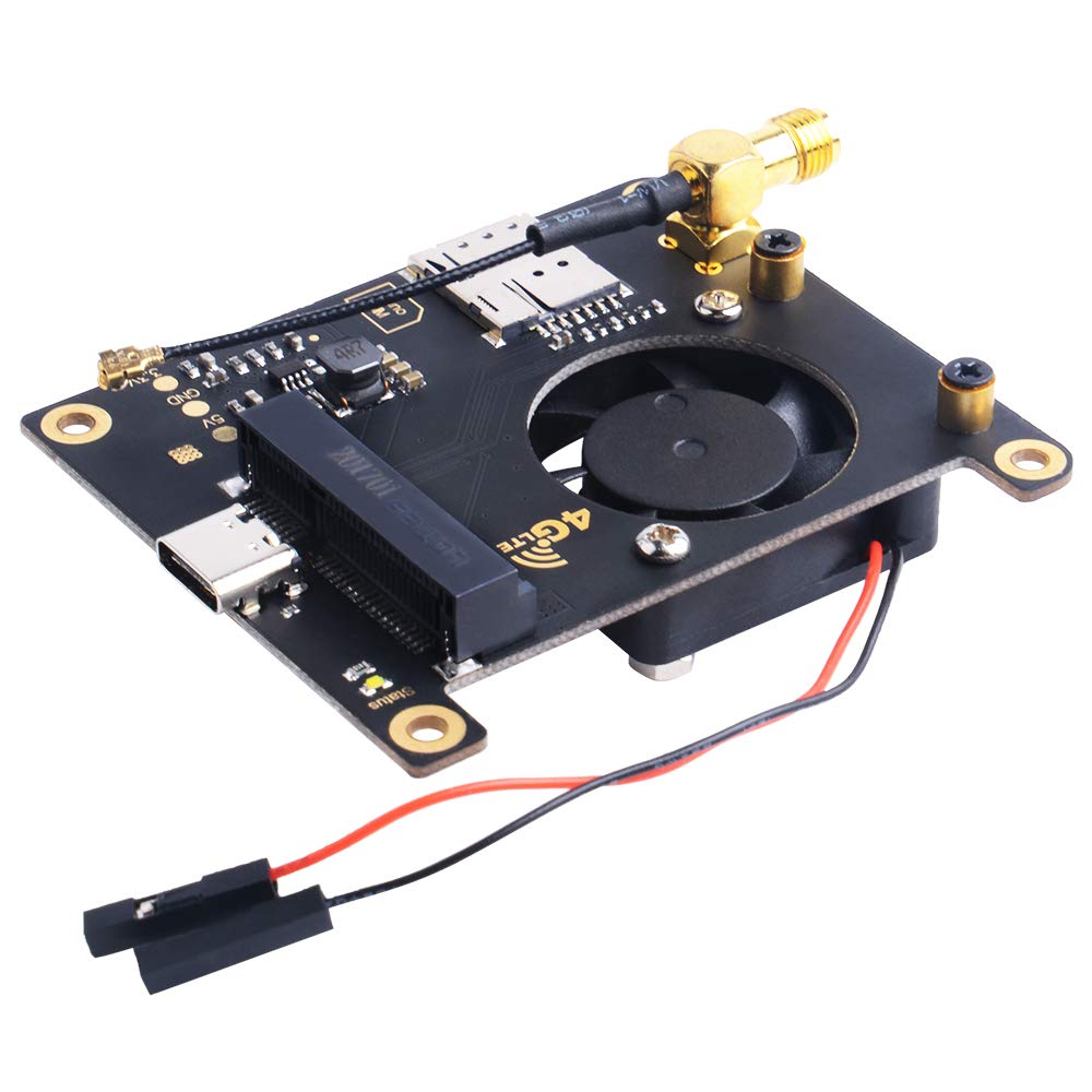 GeeekPi RPi 4G / 3G Hat for Raspberry Pi Zero/Zero W/Zero WH/2B/3B/3B+/4B,Jetson Nano,Supports SMS, MMS, Mail, TCP, UDP, DTMF, HTTP, FTP