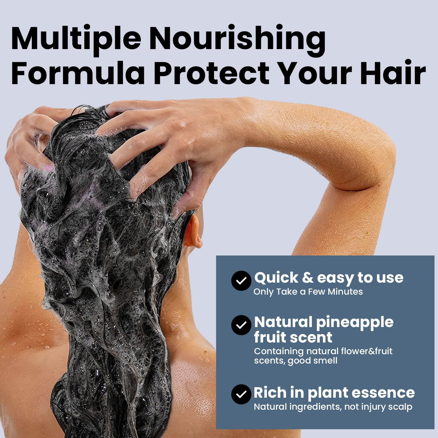 MOHOPE Dark Brown Shampoo 16.9 Fl Oz (500ml) | 100% Grey Coverage 3 In 1 Revolutionary Instant Hair Dye | Semi Permanent Magically Only 20 Minutes Last 30 Days | Safe Natural Ingredients