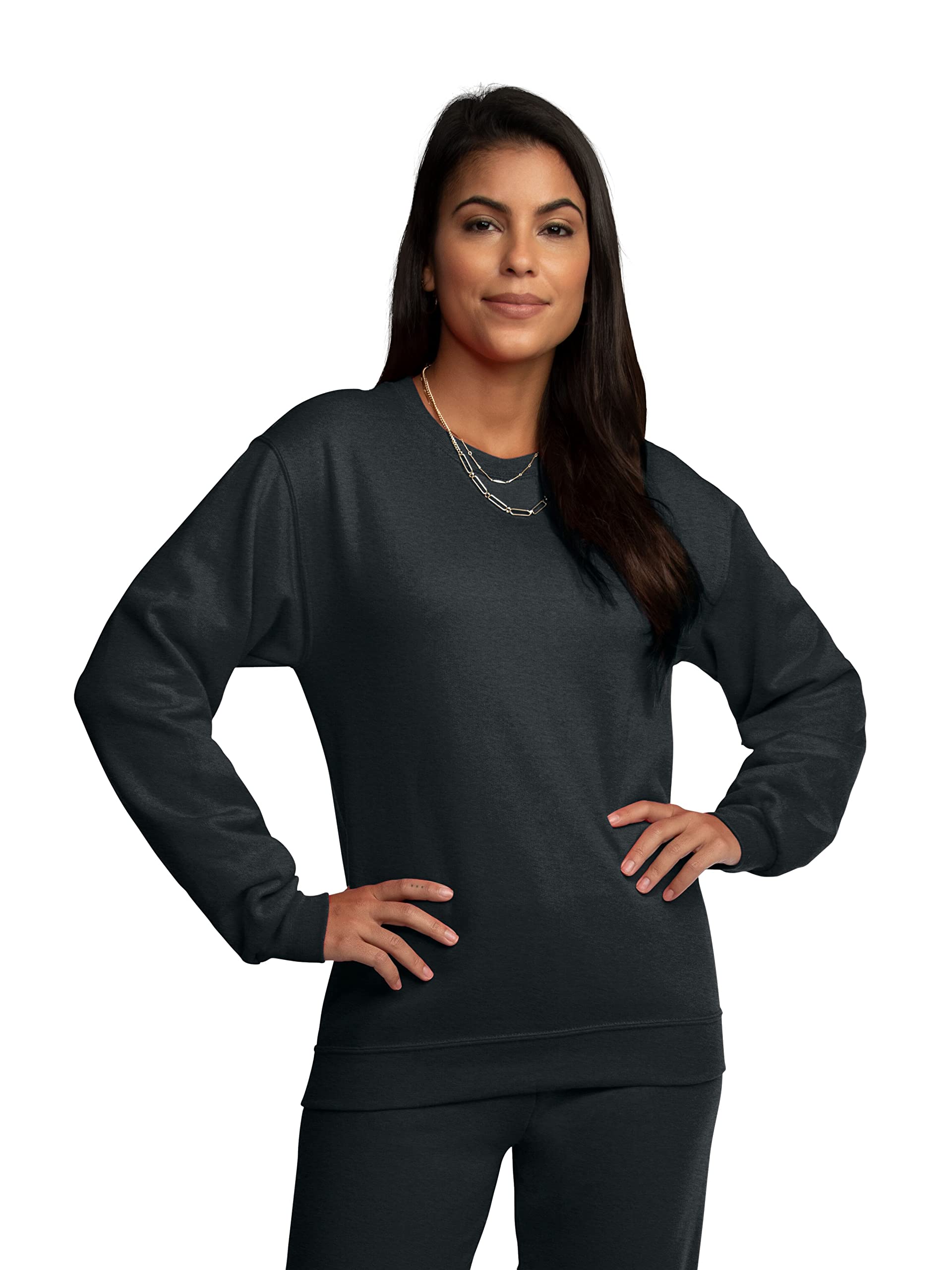 Fruit of the Loom Men's Eversoft Fleece Sweatshirts & Hoodies, Sweatshirt-Black, XX-Large