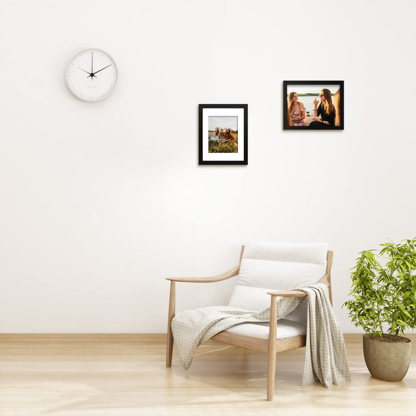 Frametory, 11x14 Picture Frame, Solid Wood, Black Molding, Set of 1, Display 8x10 with Mat or 11x14 Without Mat - Tempered Glass Front, Wall Gallery Frame (Black, 1 Pack)