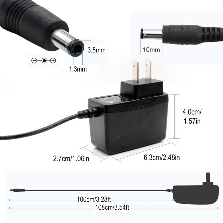 NOONE Power AC Adapter Compatible with Portable Stereo Wireless Speaker Bluetooth Adaptor Wall Home Charger DC Power Supply Cord PSU