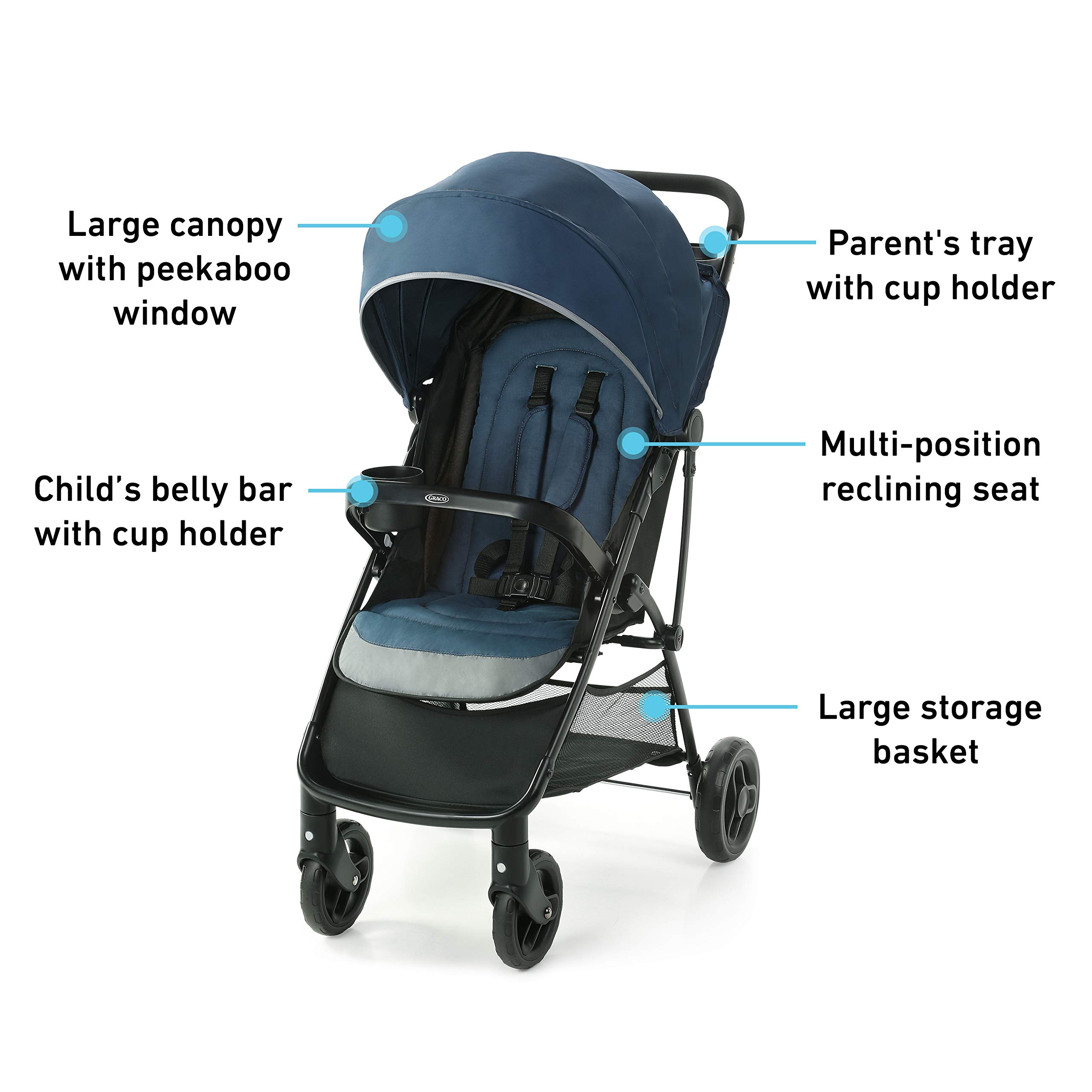 Graco NimbleLite Travel System | Includes Lightweight Stroller and SnugRide 35 Lite Infant Car Seat, Parent Storage, Compact Fold | Lightweight Stroller Under 15 Pounds, Belgrade