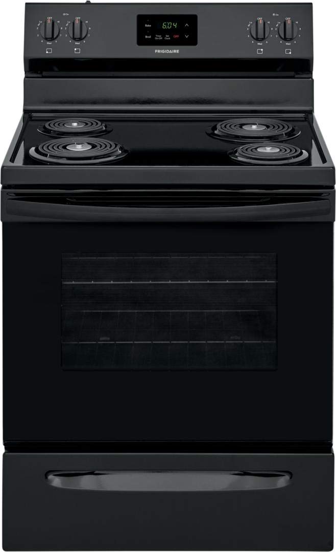 Frigidaire FCRC3012AB 30" Electric Range with 4 Coil Elements, 5.3 cu. ft. Oven Capacity, Store-More Storage Drawer, Electronic Kitchen Timer, in Black