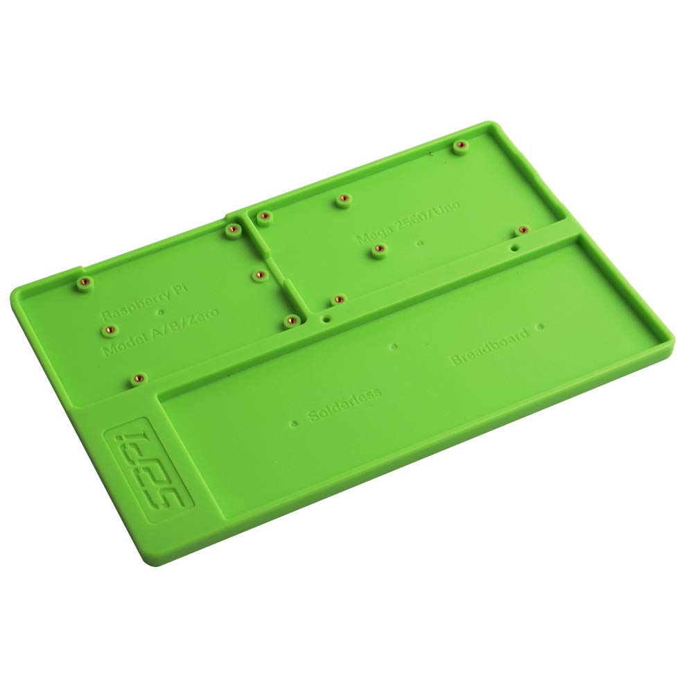 GeeekPi ABS Holder Breadboard Holder for Raspberry Pi 4B, 5 in 1 Base Plate Case for Raspberry Pi 4 Model B,3B+,3B,2B,B+,Zero,Zero W(2) and Arduino UNO,Arduino Mega 2560 (Green Holder)