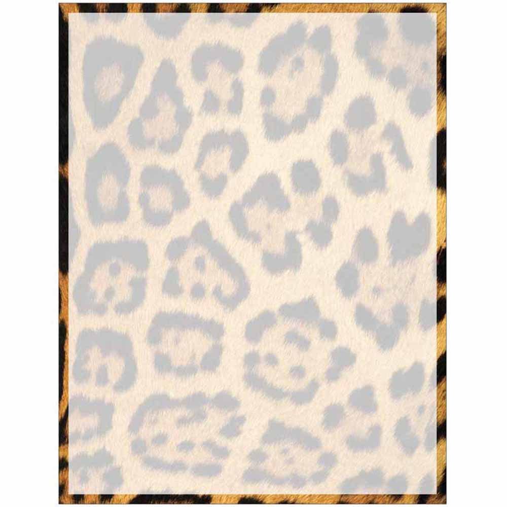 Full Leopard Print with Border Stationery Letter Paper - Wildlife Animal Theme Design - Gift - Business - Office - Party - School Supplies