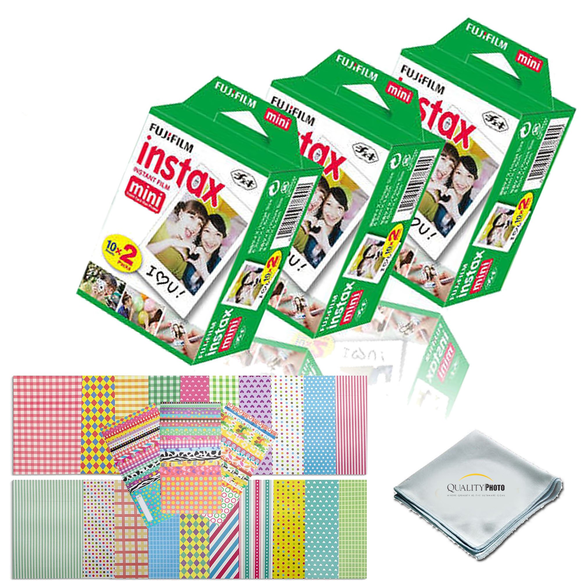 Fujifilm Instax Mini 9 Instant Camera Smokey White w/Fujifilm Instax Mini 9 Instant Films (60 Pack) + A14 Pc Deluxe Bundle for Fujifilm Instax Mini 9 Camera…