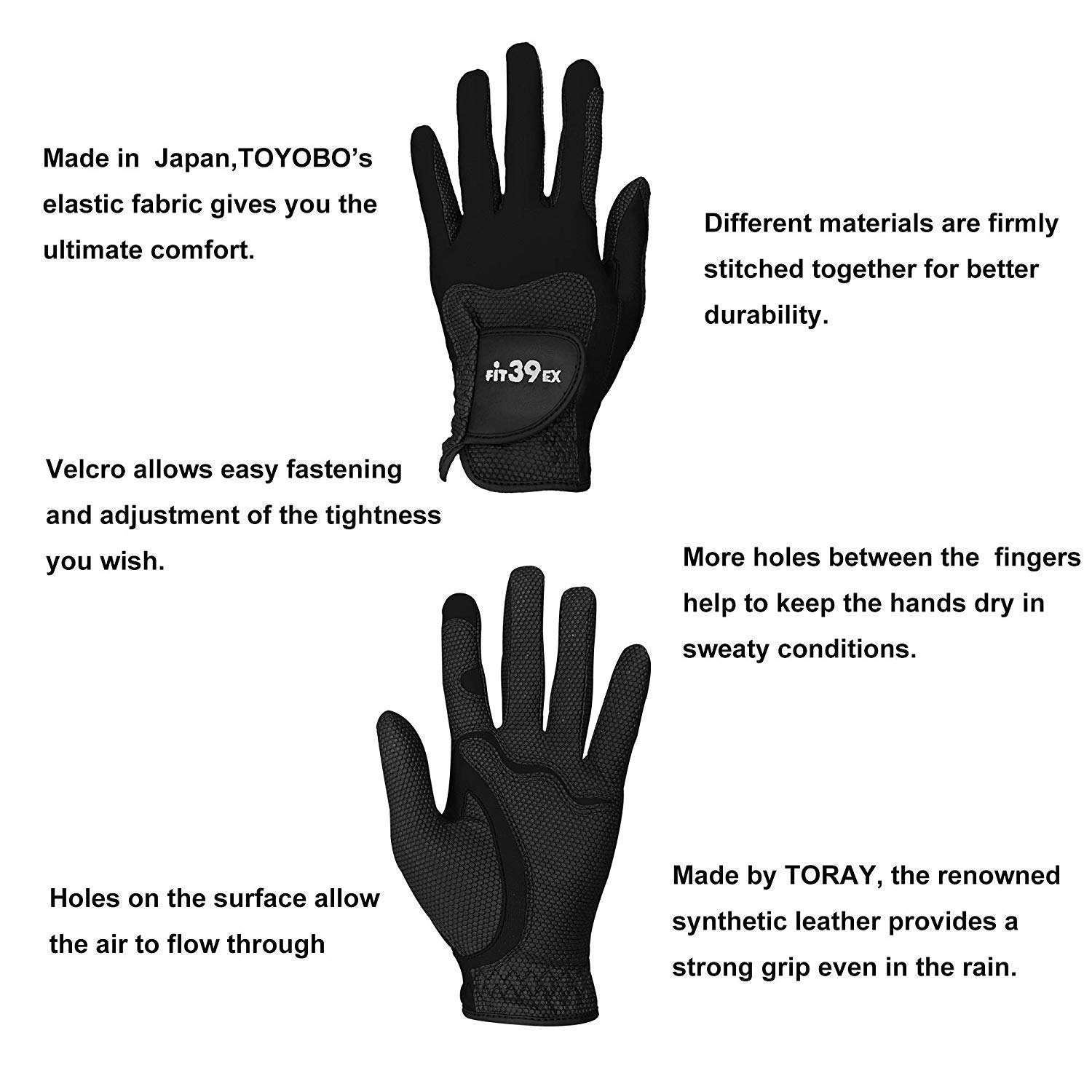 FiT39 Right Hand Golf Gloves (Blue Shell/Black, SS)