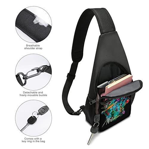 ggtg Killer Klowns from Outer Space Unisex Sling Backpack Crossbody Shoulder Chest Bag Personalized Fold Chest Bag Shoulder Bag Travel Daypack