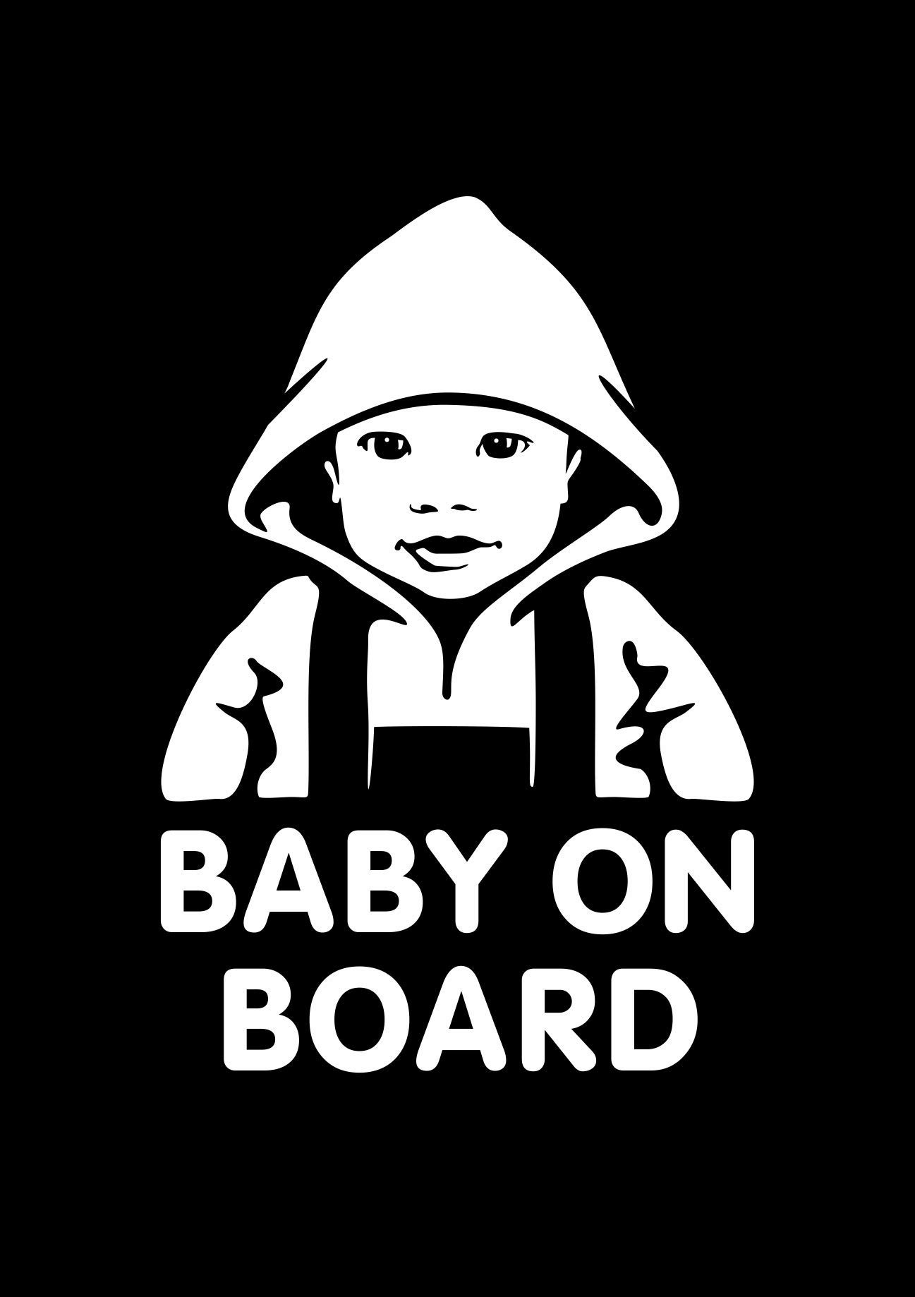 FRIERMEN Baby on Board Car Sticker Decals Safety Signs Baby on Board Hoodie White 6.7" x 5.1" Image Size 5.9" x 3.9"