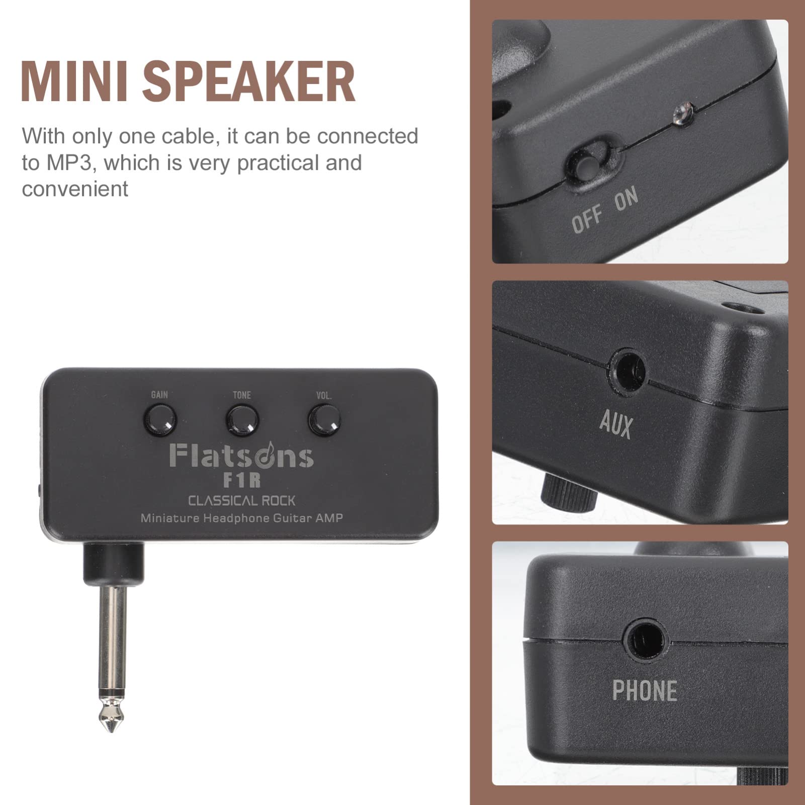 Guitar Amplifier Guitar Speaker Outdoor Amp for Electric Guitar Portable Headphone Amp Rushead Max Guitar Amp Acoustic Guitar Loudspeaker Plug- in Guitar Amp Earphone Abs Tool