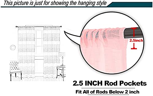 Nordic Sheer Curtains Window Treatments Rod Pocket Zig Zag Embroidery Drape for Living Dining Room Bedroom Doorway