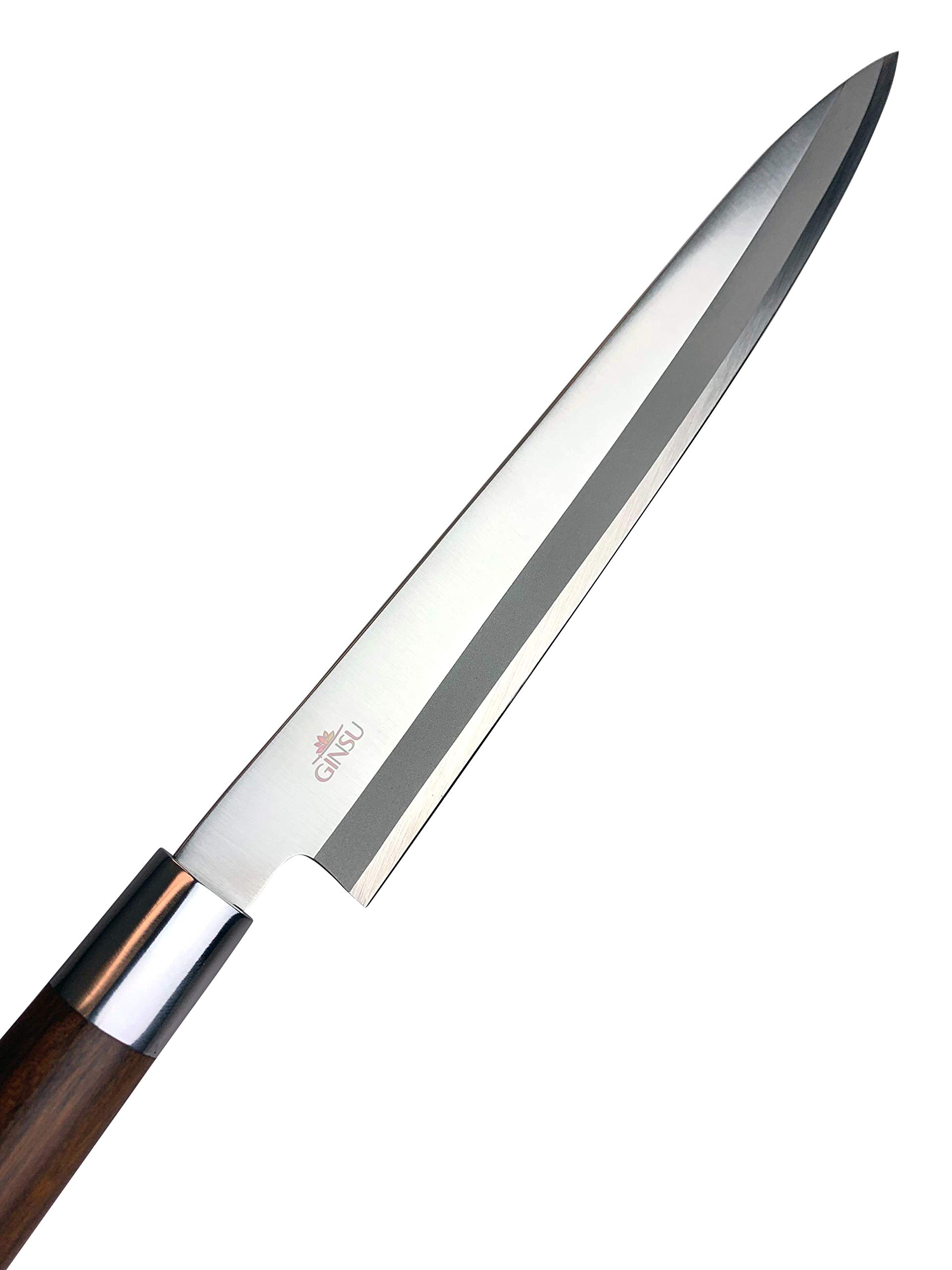Ginsu Yanagiba 9.5" Sashimi Knife, Brown - Premium Stainless-Steel Blade, Designed for Right Hand Usage