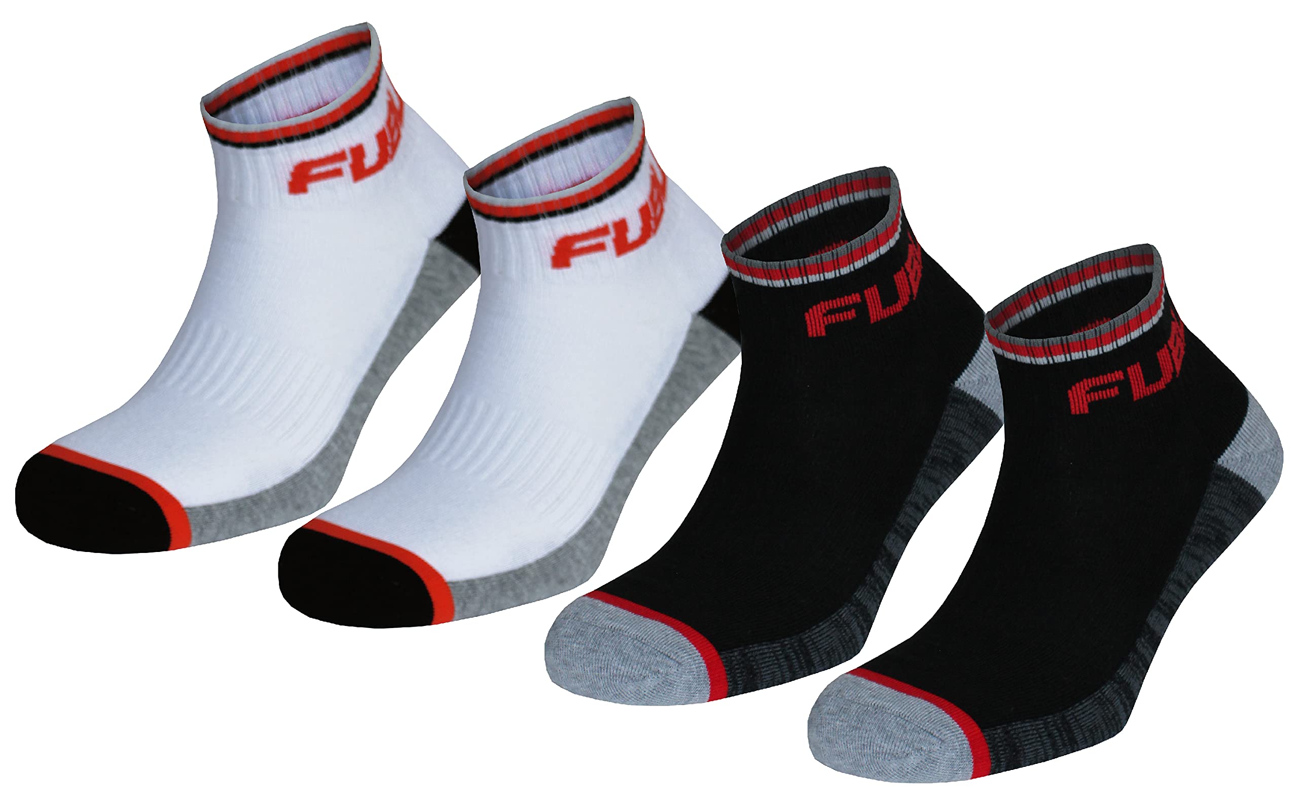 Fubu Low Cut 4PK - Pack of 4 (Black/White)