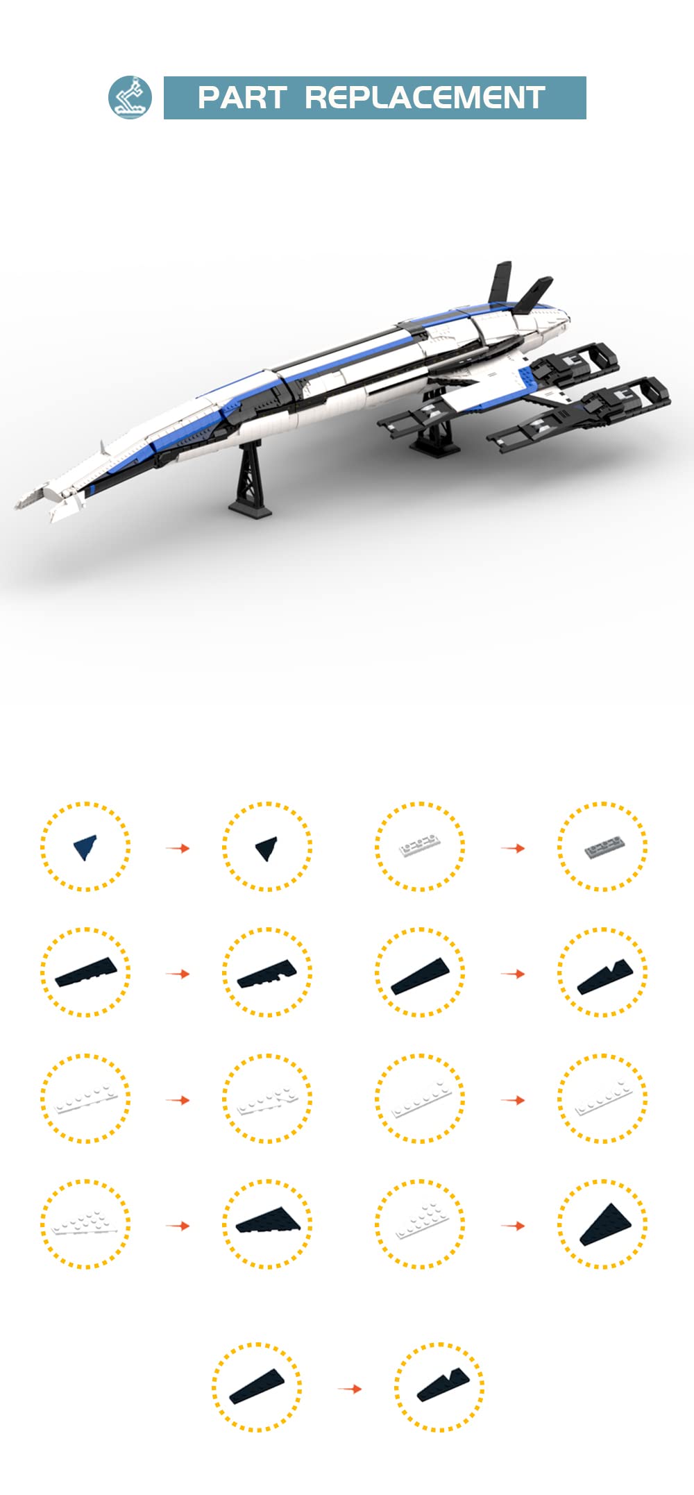 Normandy SR-2 Spaceship Building Model Kit,Mass Commander Base Ship Building Toy,Build and Collectible Space Ship for Kids Adult Birthdays Gift(3927Pcs)