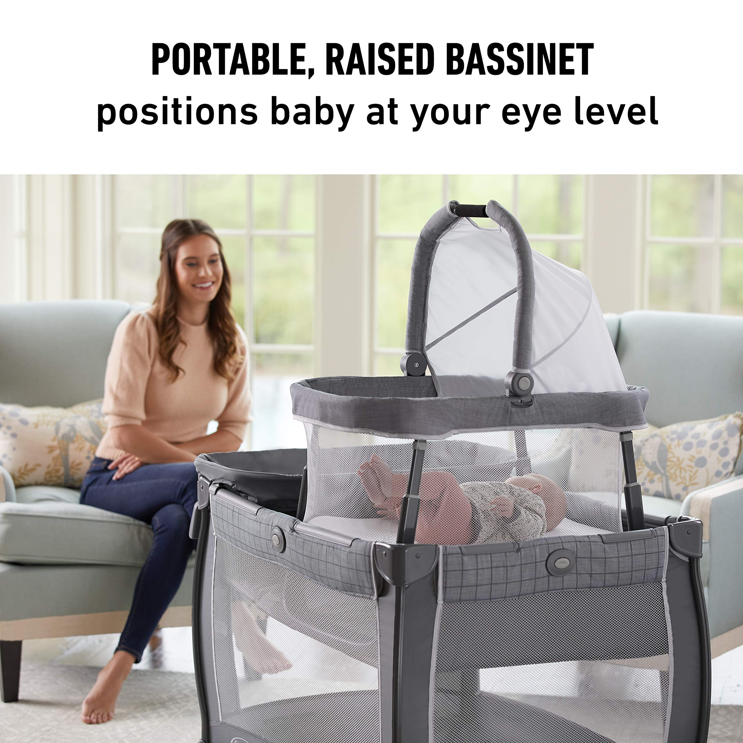 Graco Pack 'n Play Day2Dream Travel Bassinet Playard Features Portable Bassinet Diaper Changer and More (Alaska)