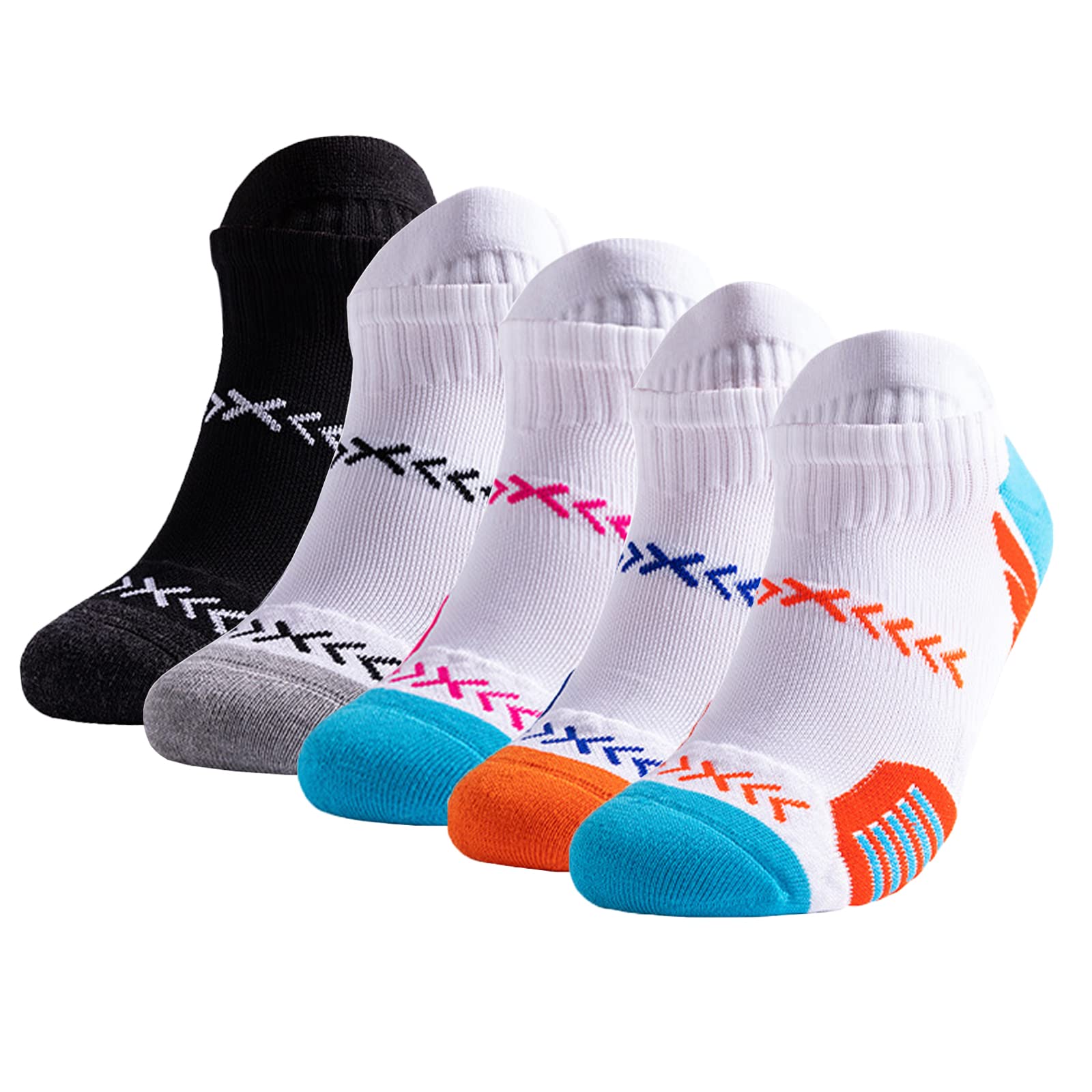 Fraobbg 6 Pack Athletic Low Cut Ankle Tab Sports Socks Breathable Running For Men Women (White)