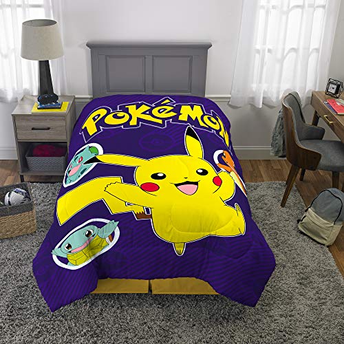 Franco Kids Bedding Super Soft Microfiber Comforter, Twin, Pokemon Pikachu