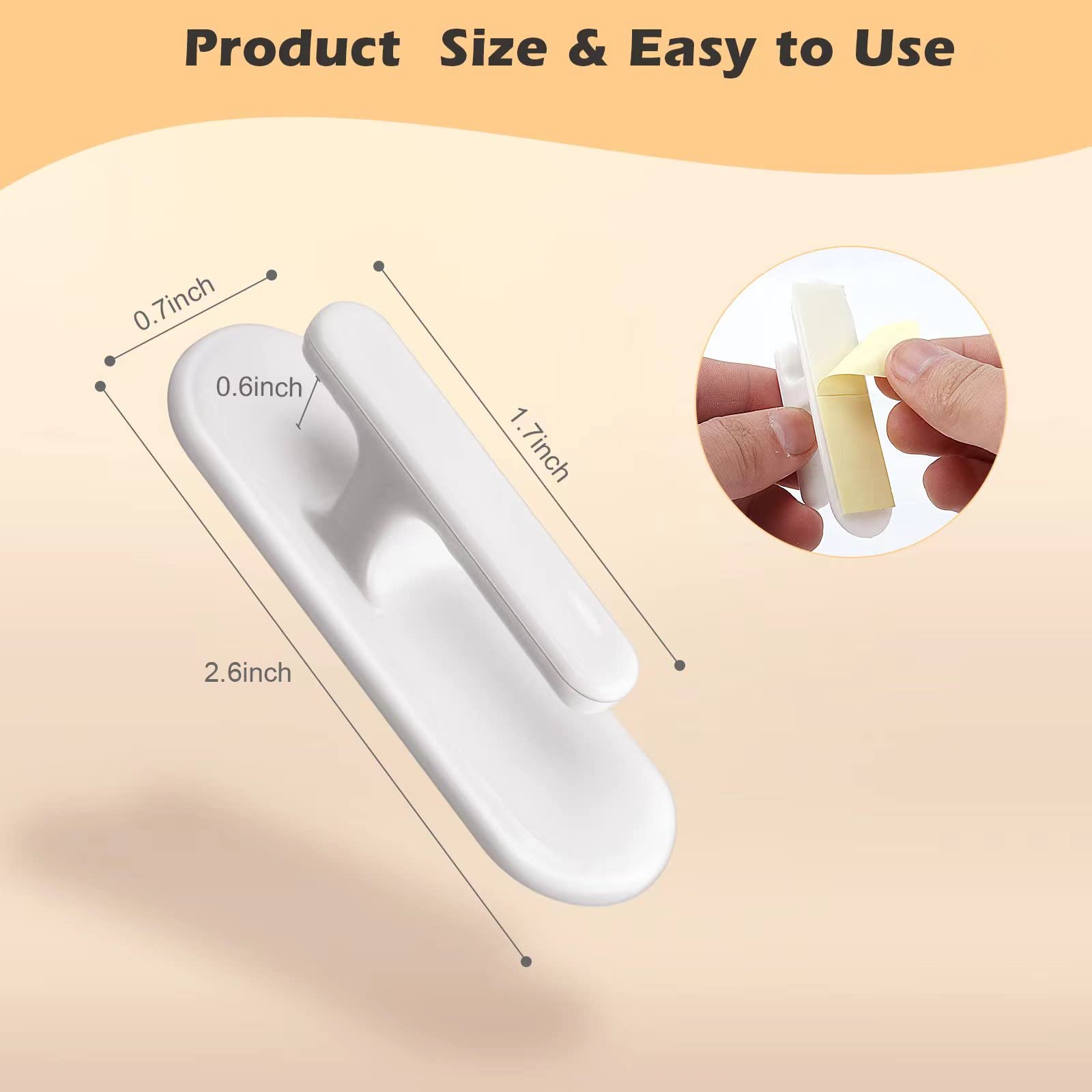GCRQ 10 Pieces Blind Cord Winder Safety Window Blind Cord Safety Wall Hook Wrap Cleats Blinds String Holder Baby Proofing No Tools Needed Easy Installation with Adhesive